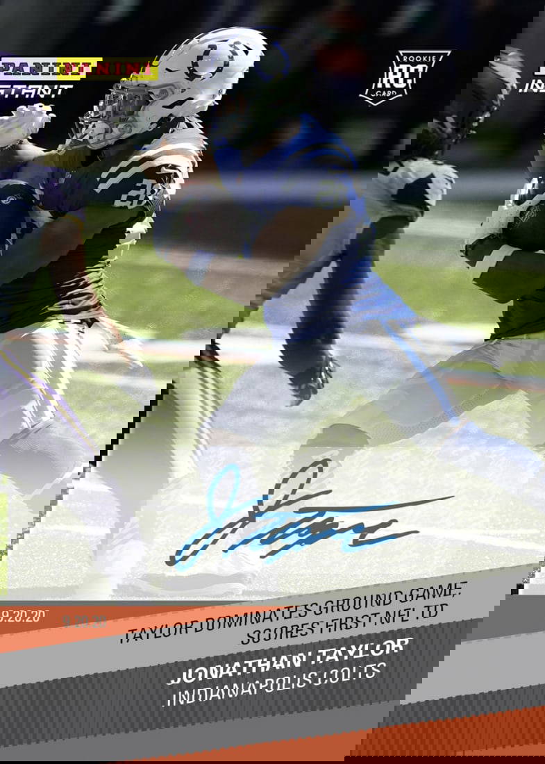 2020 Jonathan Taylor Signed Panini Instant Auto Card 30 Scores 1st Nfl ...