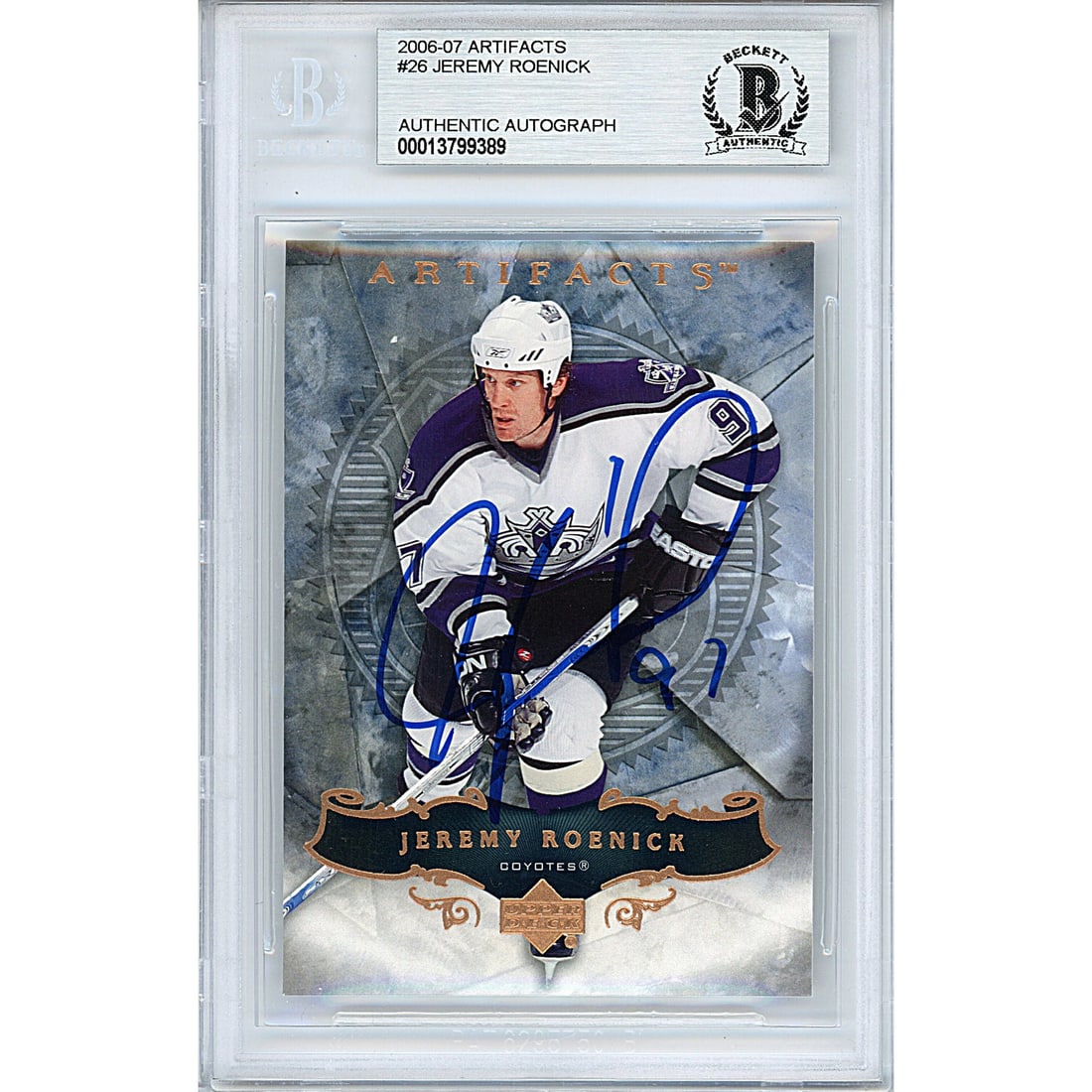 Jeremy Roenick Signed 2006-07 Upper Deck Hockey Card Beckett Bas Slab ...