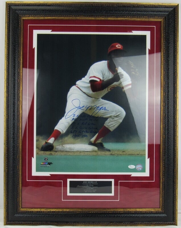 Joe Morgan Signed Framed 16x20 Photo Jsa U57911 Auction