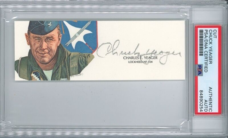 Chuck Yeager Signed Cut Signature Psa Dna 84890254 (d) Wwii Ace Test ...