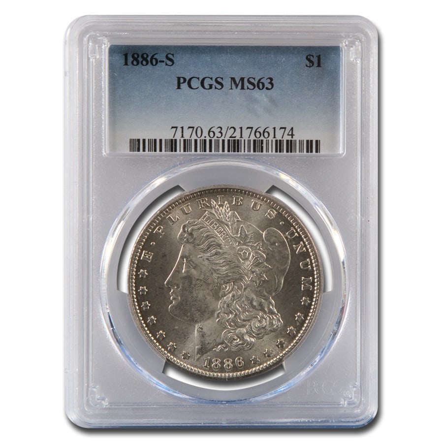 1886-s Morgan Dollar Ms-63 Pcgs Auction
