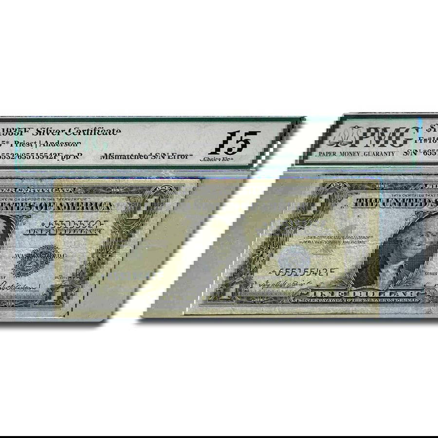 1935-f $1 Silver Cert F-15 Pmg (fr#1615*) Mismatched S/n Star! Auction