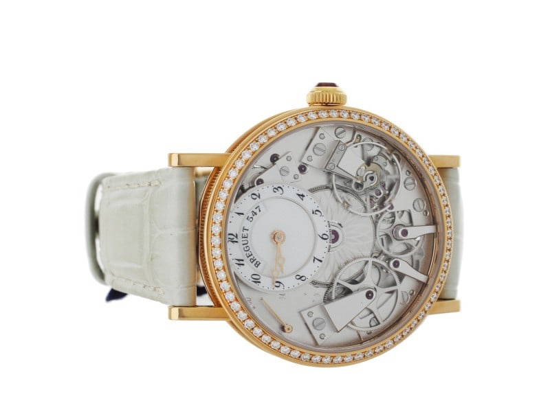Breguet Tradition Dame Mop Skeleton Rose Gold Diamond Bezel Auction
