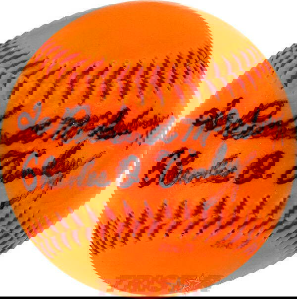 Charlie O Finley Signed Orange Finley Baseball Inscribed To Richard ...