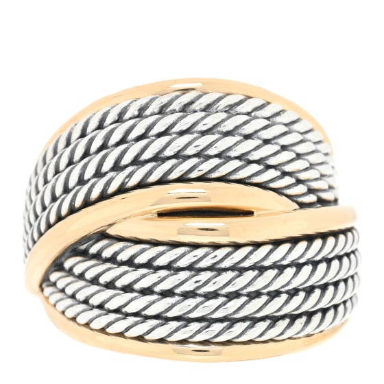 David Yurman Sterling Silver 18k Yellow Gold Origami Crossover Ring 53 ...