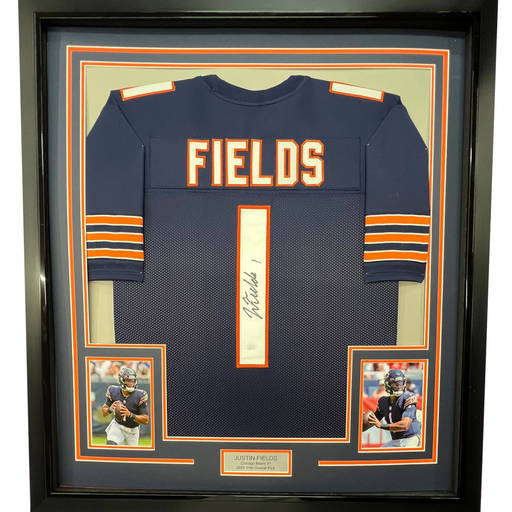 Framed Autographed/signed Justin Fields 33x42 Chicago
