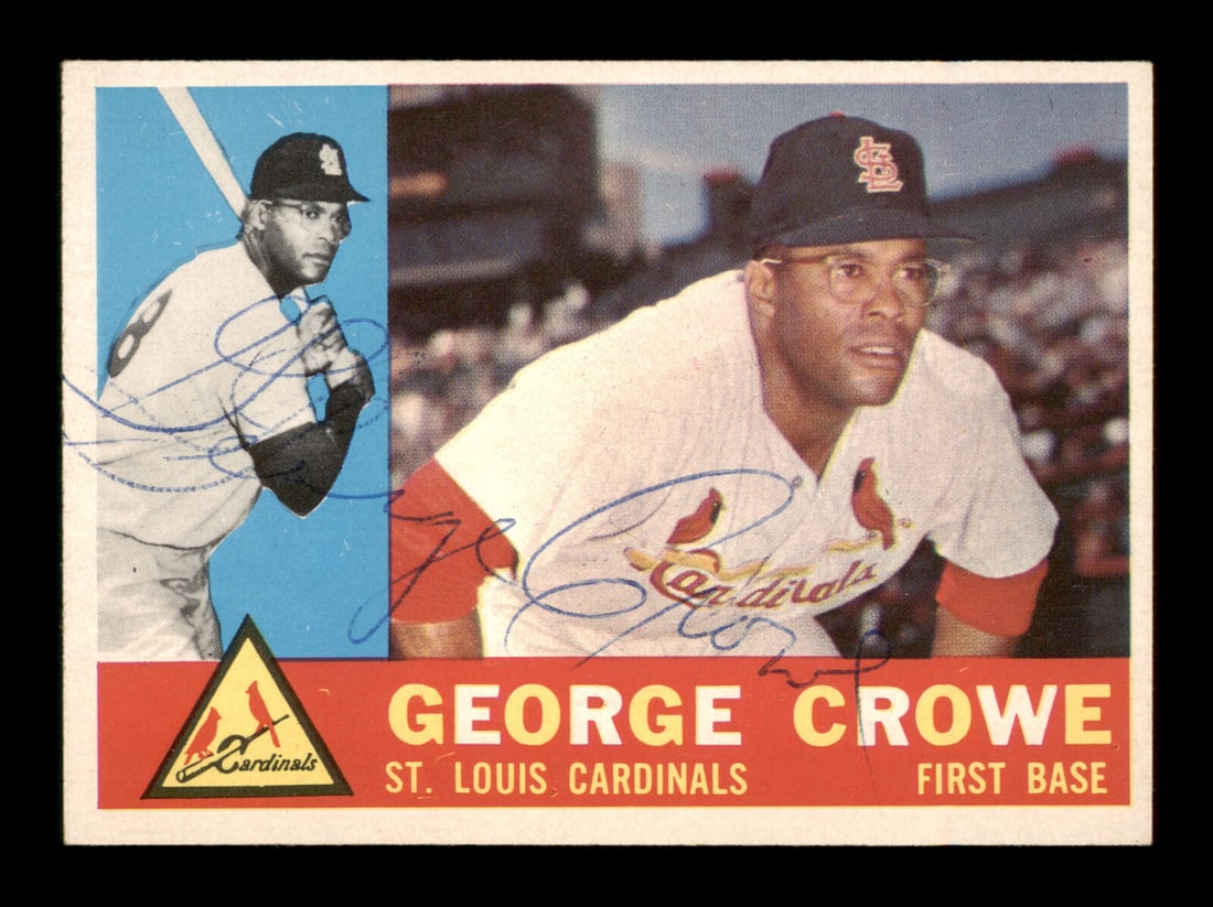 George Crowe Autographed 1960 Topps Card #419 St. Louis Cardinals Sku ...