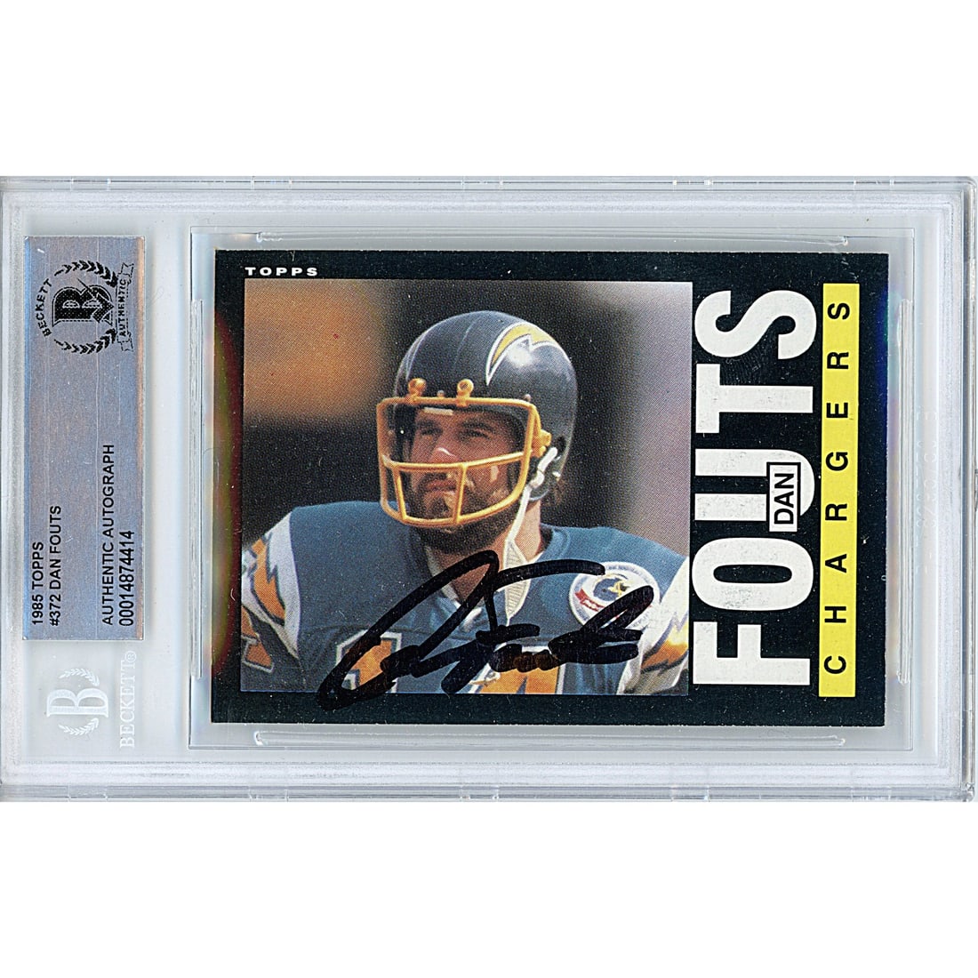 Dan Fouts Signed 1985 Topps Auction