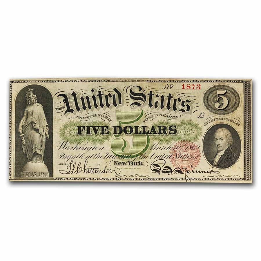 1862 $5.00 Demand Note New Auction