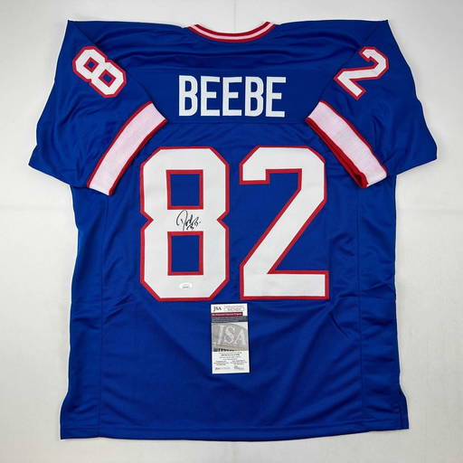 Autographed/signed Don Beebe Buffalo Blue