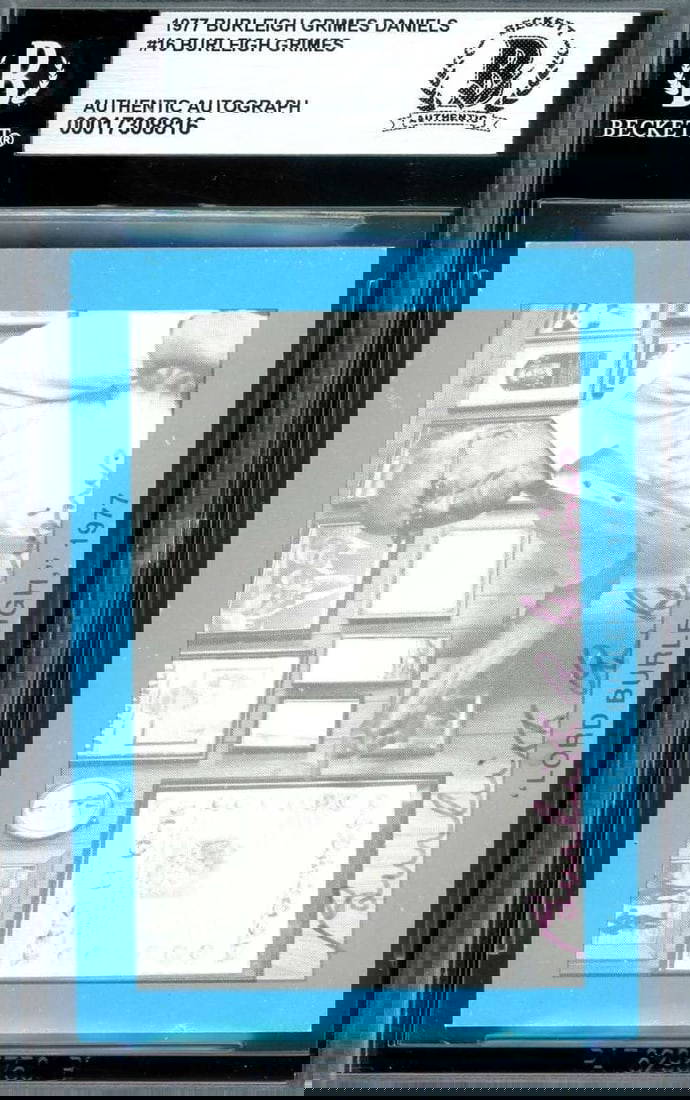 Burleigh Grimes Beckett Bas Signed 1977 Daniels Autograph 16 Auction