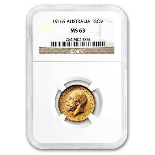 1916 S Australia Gold Sovereign George V Ms 63 Ngc