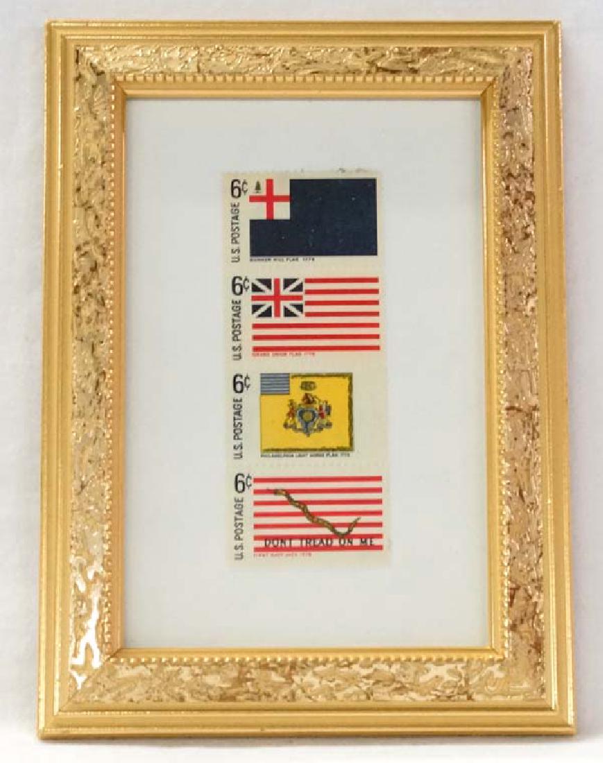 Framed History Of The U.s. Flag Stamps, S&h $15