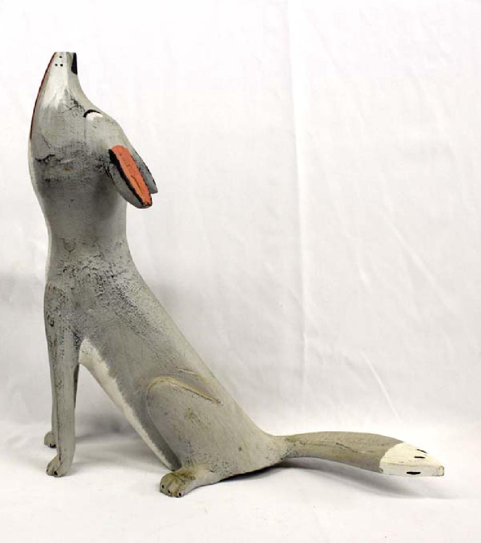 Carved Wood Folk Art Coyote By Hector Rascon