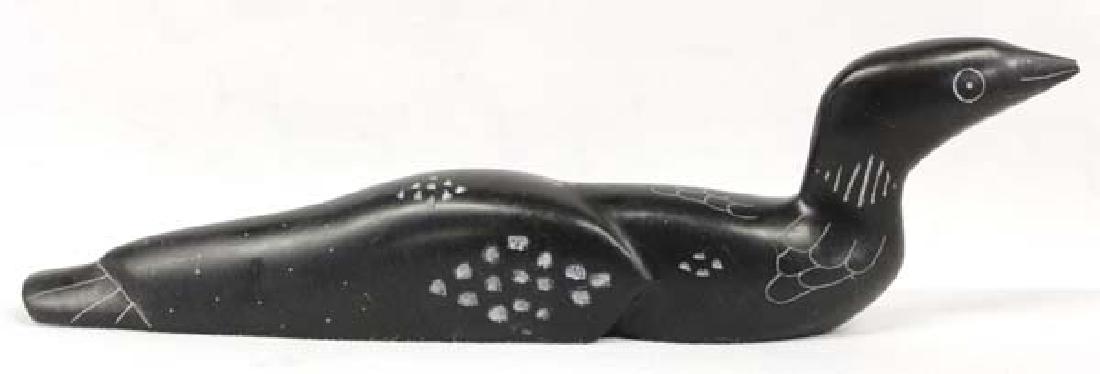 Canadian Inuit Carved Stone Swimming Loon