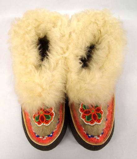 Native American Alaskan Yupik Eskimo Fur Slippers
