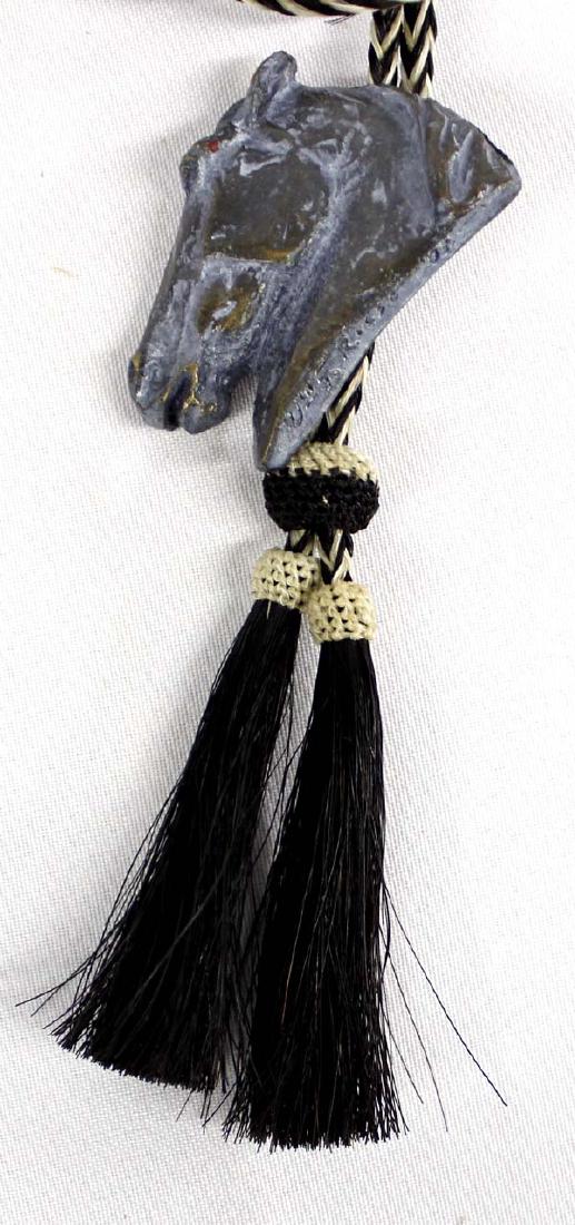 Bronze Horse Head Bolo on Navajo Horse Hair Tie