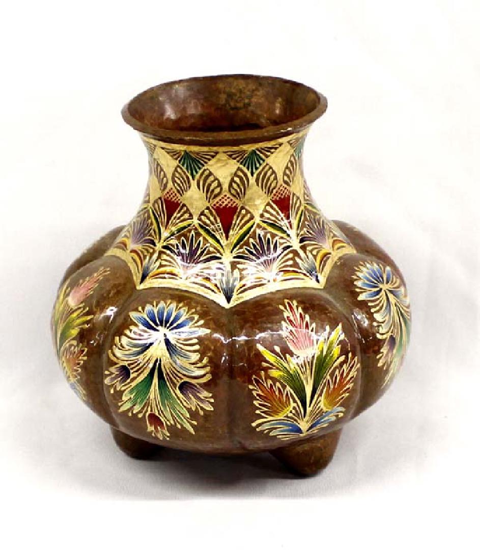 Hand Painted Copper Vase