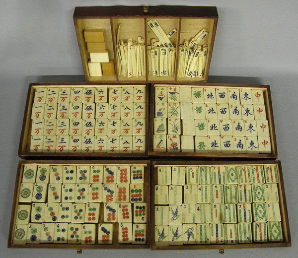 1100: Antique Oriental Ivory Mahjong Set : Lot 1100