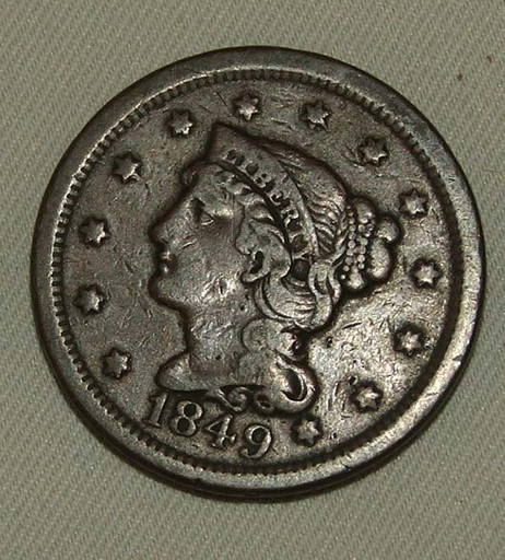 1849 Large Cent, Good Condition