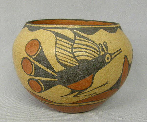Zia Pueblo Pottery Bowl By Reyes Medina 4.5x6''