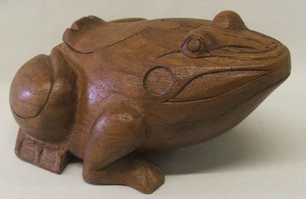Hand Carved Wooden Frog Box 4'x8''x5.5''