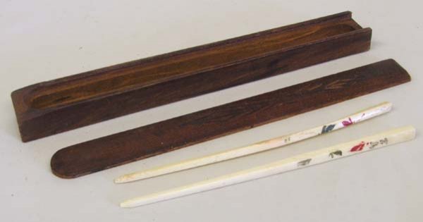 Antique Ivory Chopsticks w/ Presentation Box 7.5''