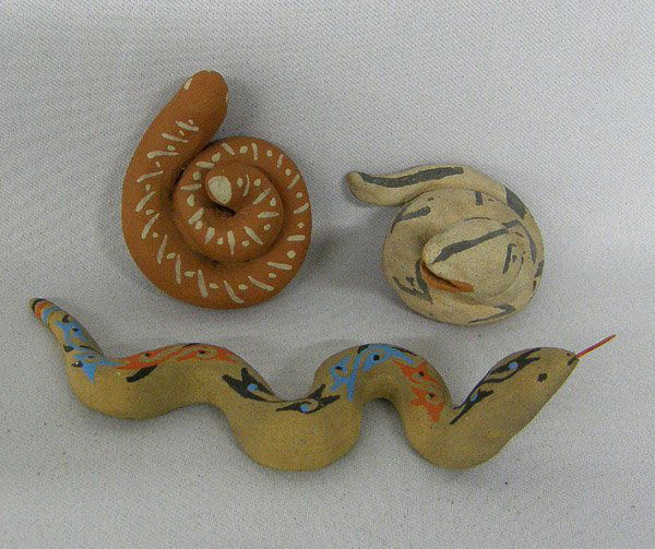 3 Pueblo Pottery Snakes - Dec 20, 2009 | Desert West Auction in NM