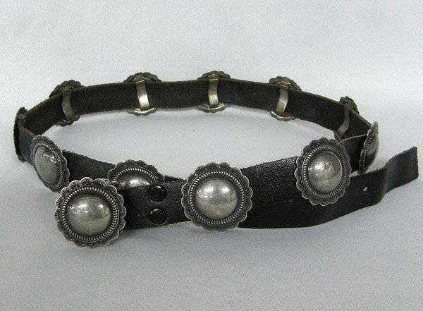 Vintage Navajo Sterling Silver Concho Hat Band