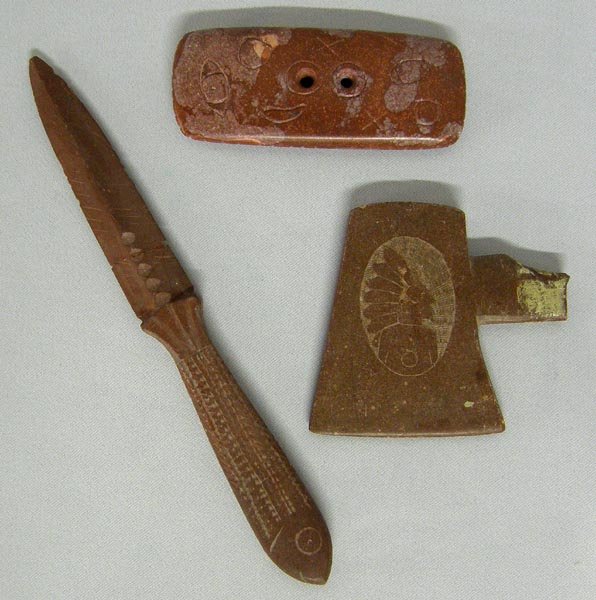3 Sioux Carved Pipestone Artifacts - May 31, 2010 | Desert West Auction ...