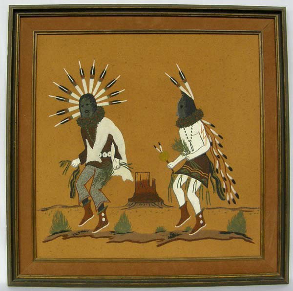 Native American Navajo Sand Painting by Watchman Sr.