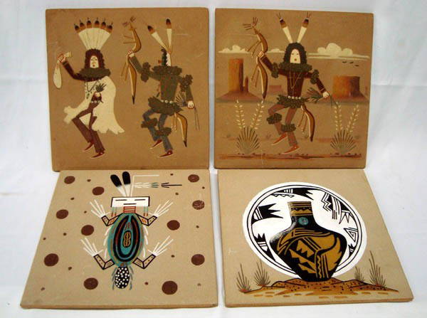 Four Native American Sand Paintings