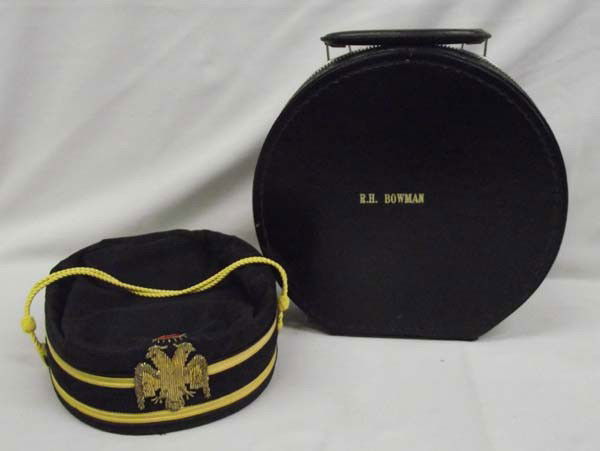 Vintage Masonic Master of the Lodge Hat & Case