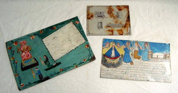 3 Mexican Tin Retablos