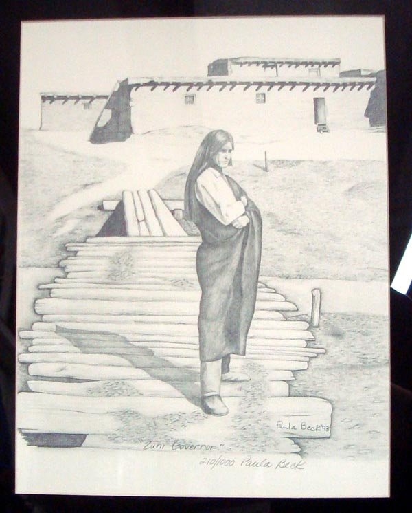 1993 Paula Beck Print ''Zuni Governor''