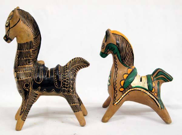 Hand Painted Mexican Horse Pottery Piggy Banks