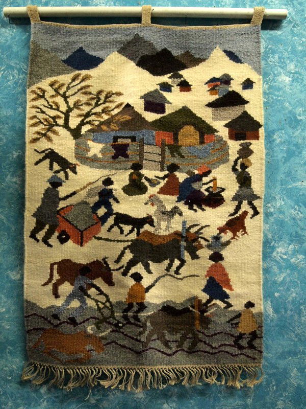 Lesotho Africa Woven Wool Mohair Wall Tapestry
