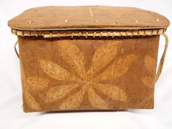 Algonquin Rogan Design Birch Bark Lidded Box
