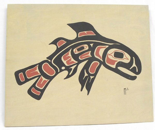 Original Chinook Northwest Coast Painting - Mili