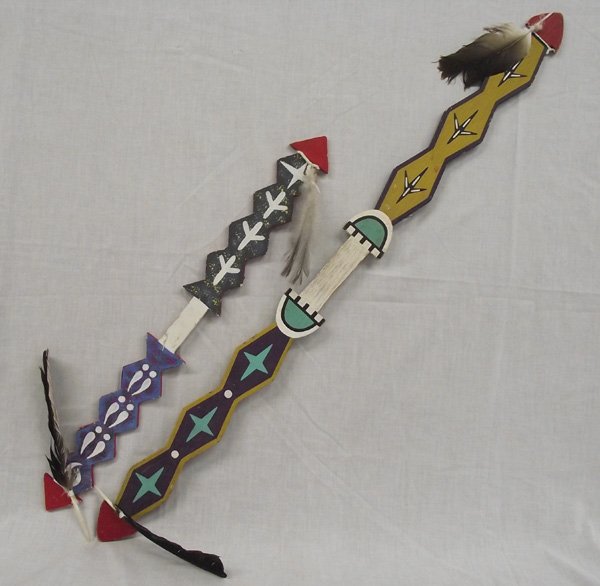 Hopi Handpainted Dance Ceremonial Lightning Sticks