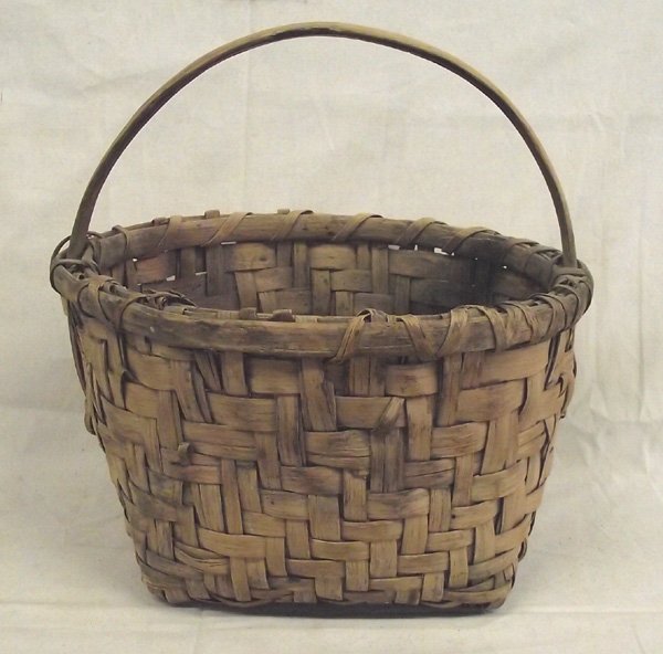Antique Split Oak Handled Georgia Basket By Sr Young