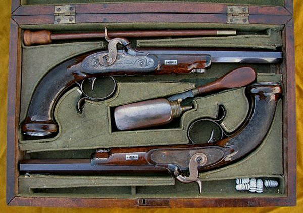 1830 1840 Cased Set Of Dueling Pistols By P. Desponds