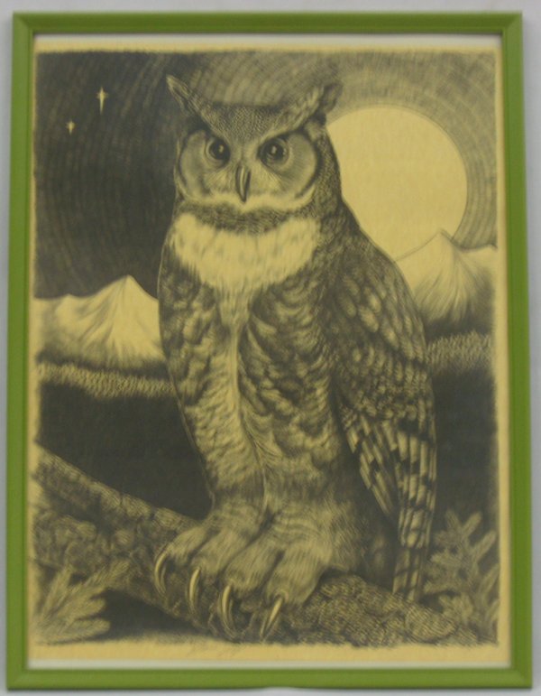 1981 Shane Slayer Signed Owl Print
