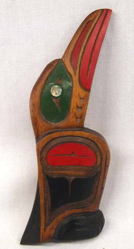 Northwest Coast Carved Raven By Larry Niel Barnes