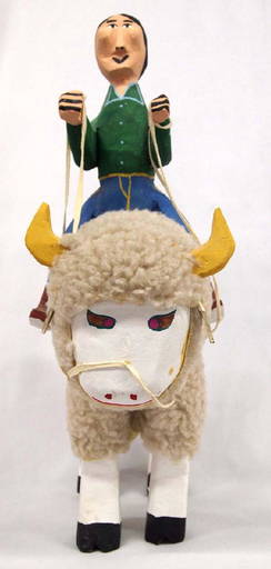 Large Navajo Folk Art Wood Carving By Delbert Buck