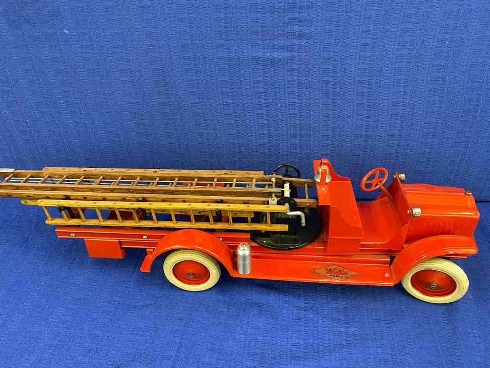 Vintage White Big Boy Metal Fire Engine