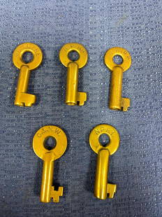 Brass Railroad Lock And Keys