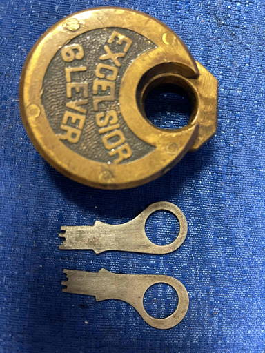 Excelsior Six Lever Brass Lock