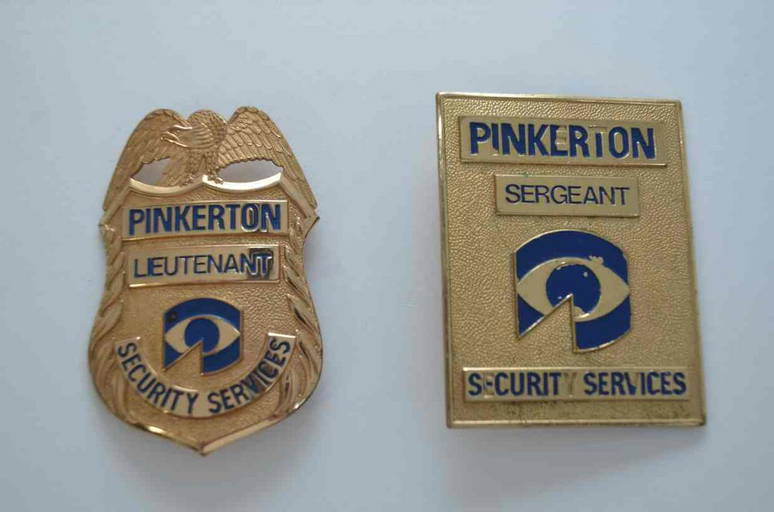 Two Pinkerton Security Service Badges (#435588) on Oct 22, 2022 ...