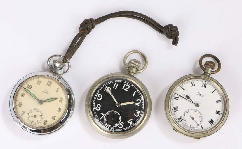 Open Face Pocket Watch, The Black Dial With Arabic